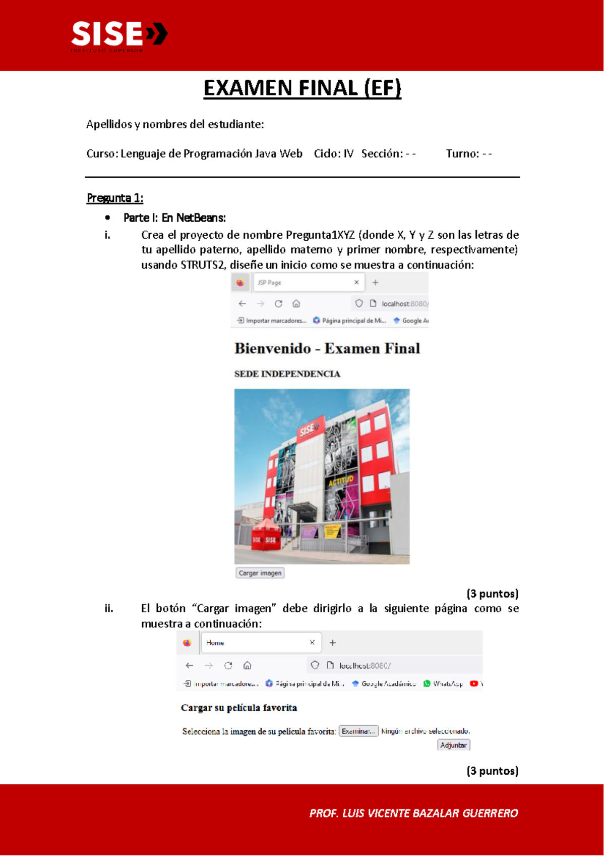 Lenguaje de Programación JAVA WEB- Ex Final - EXAMEN FINAL (EF ...
