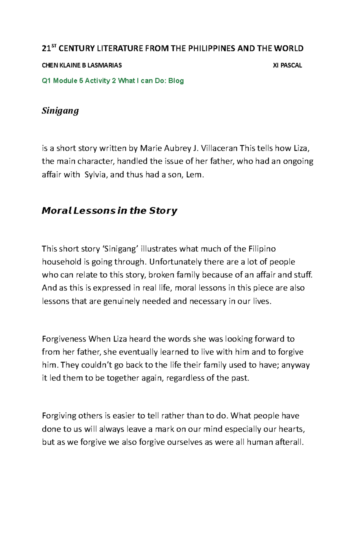 21ST Century Literature FROM THE Philippines AND THE World BLOG - 21 ST ...