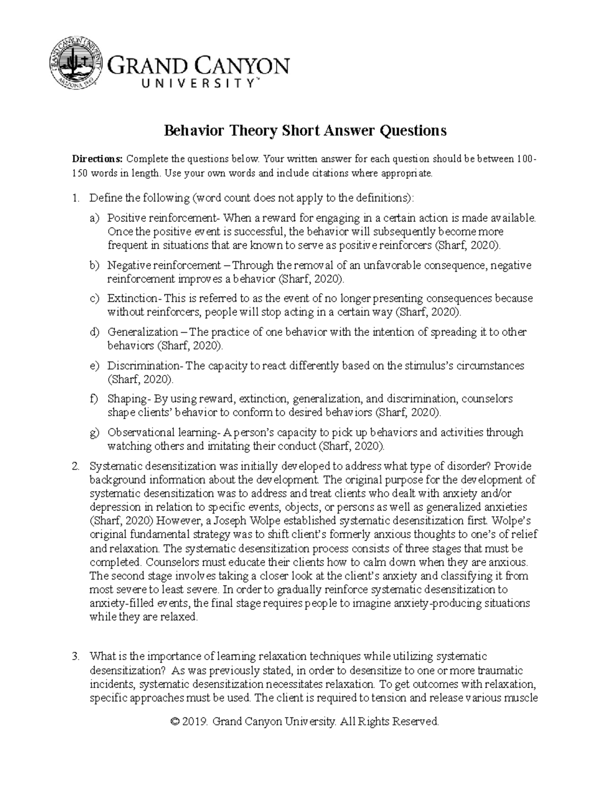 PCN 365 RS T3Behavior Theory Short Answer Questions - Behavior Theory ... PCN 365 RS T3Behavior Theory Short Answer Questions - Behavior Theory ...