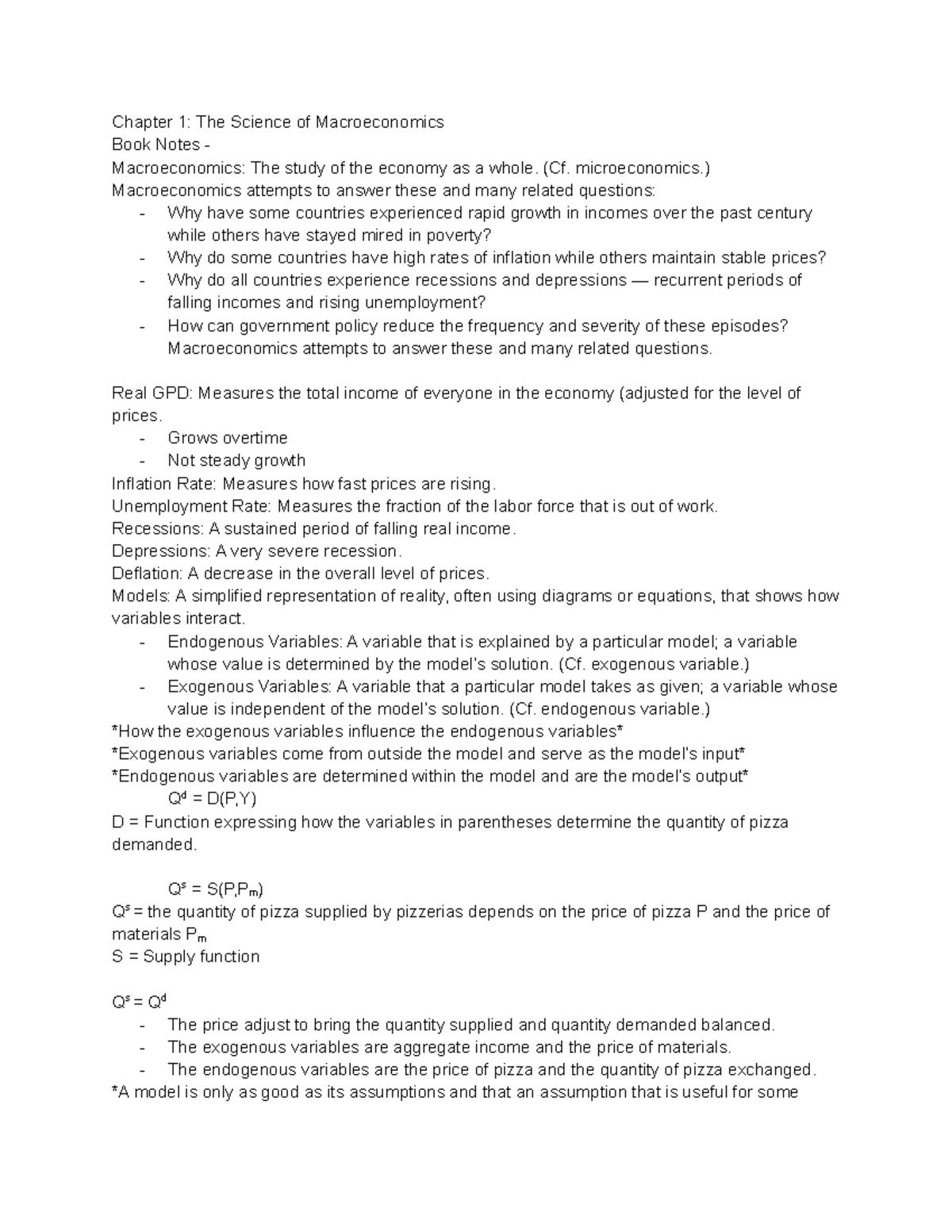 ECO CH 1 Notes - Chapter 1: The Science of Macroeconomics Book Notes ...