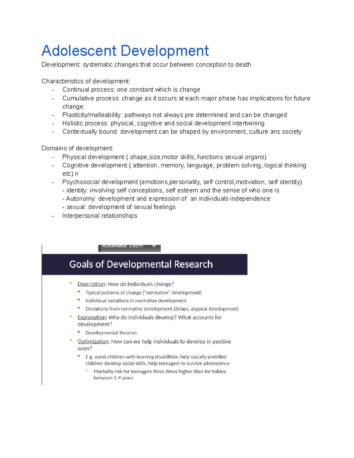 Adolescent development - Adolescent Development Development: systematic ...