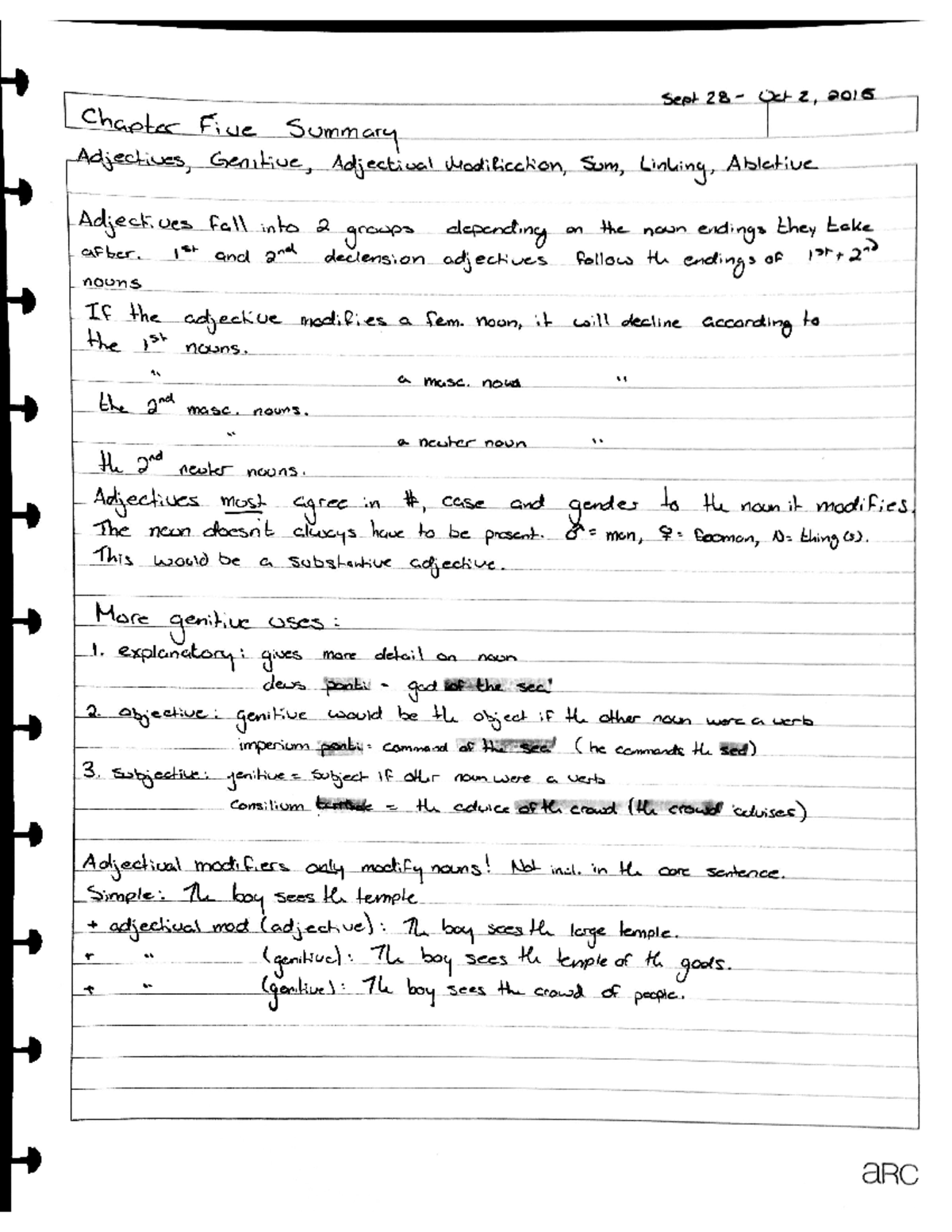 Intro to Latin - Chapter 5 - CLAS-1100 - Studocu