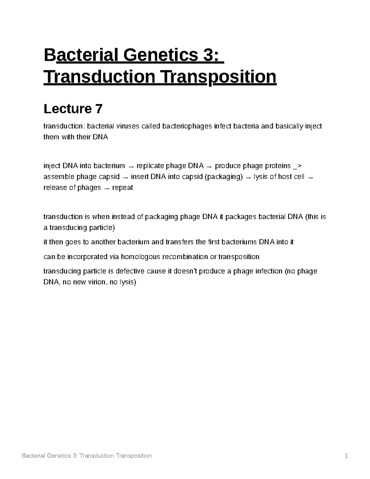 Bacterial Genetics Transduction Transposition - Bacterial Genetics 3 ...