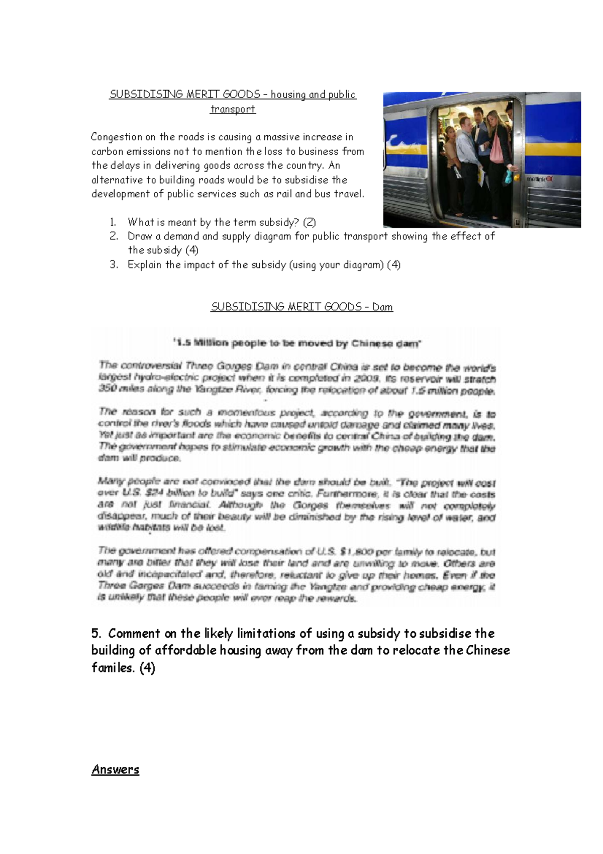 Subsidising Merit Goods activity - SUBSIDISING MERIT GOODS – housing ...