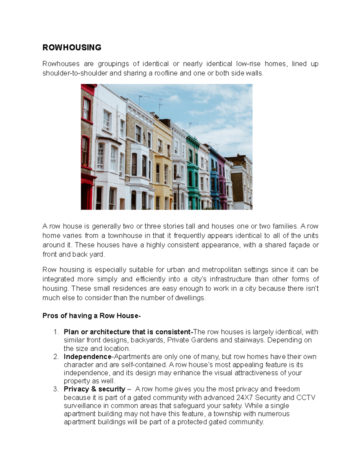 Rowhousing - housing pb220 - ROWHOUSING Rowhouses are groupings of ...