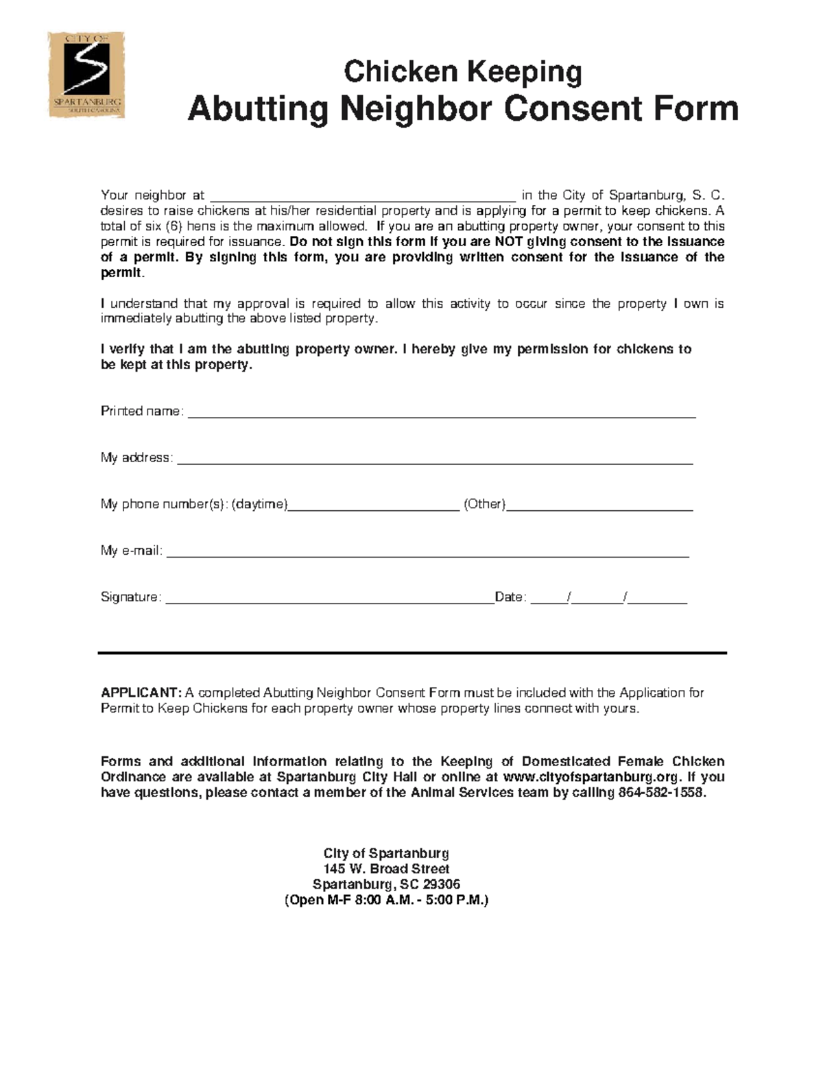 Abutting Neighbor Consent Form (PDF) - Your neighbor at