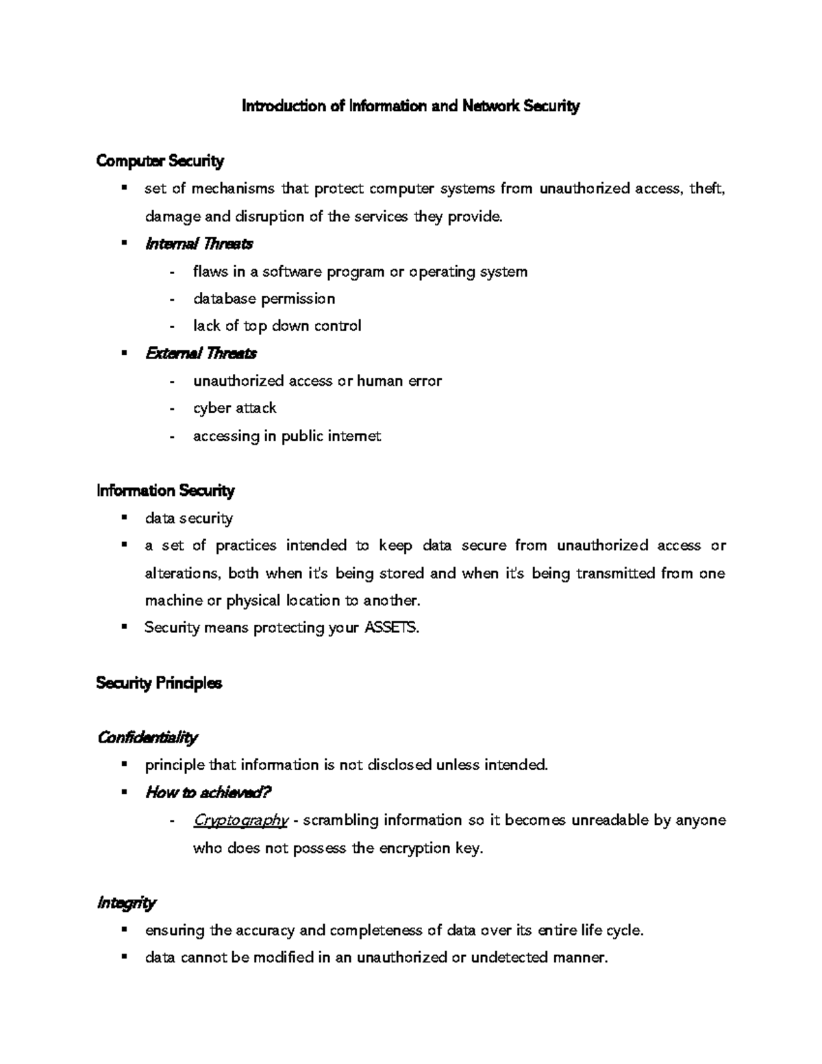 Introduction of Information and Network Security - Internal Threats ...