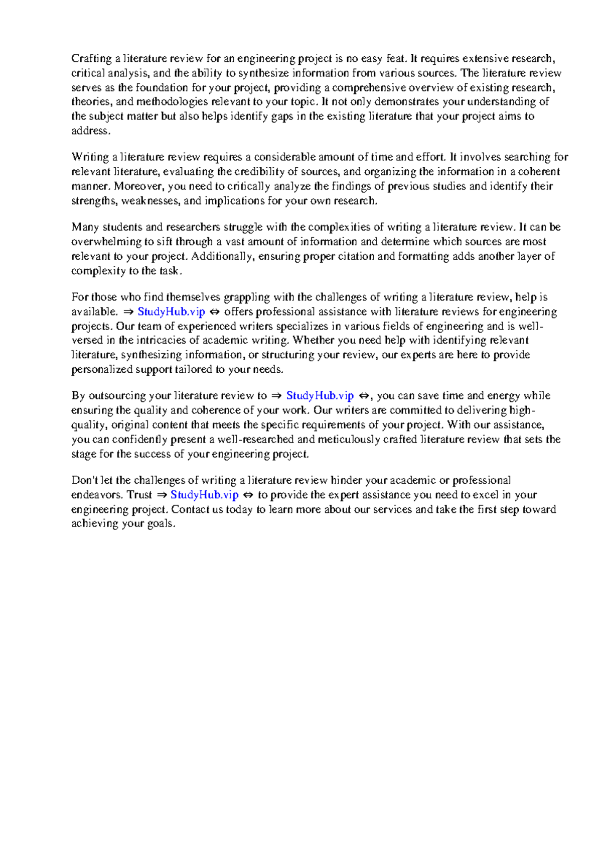 Literature Review For Engineering Project - Crafting a literature ...