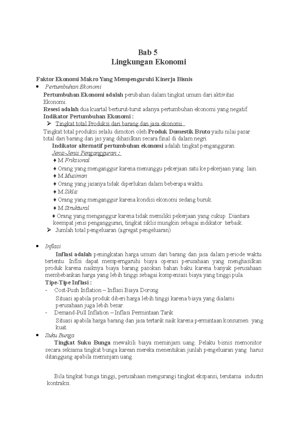 Bab 5 Lingkungan Ekonomi - Bab 5 Lingkungan Ekonomi Faktor Ekonomi ...