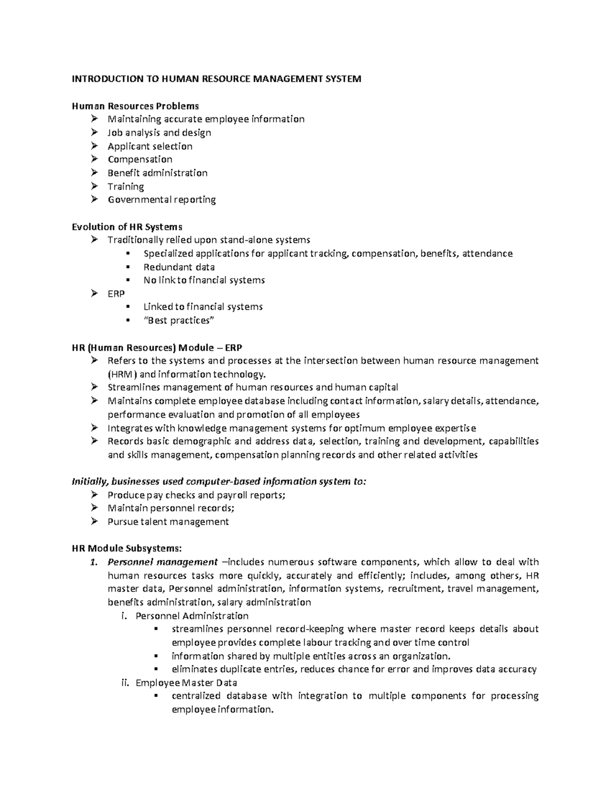 Project management system - INTRODUCTION TO HUMAN RESOURCE MANAGEMENT ...