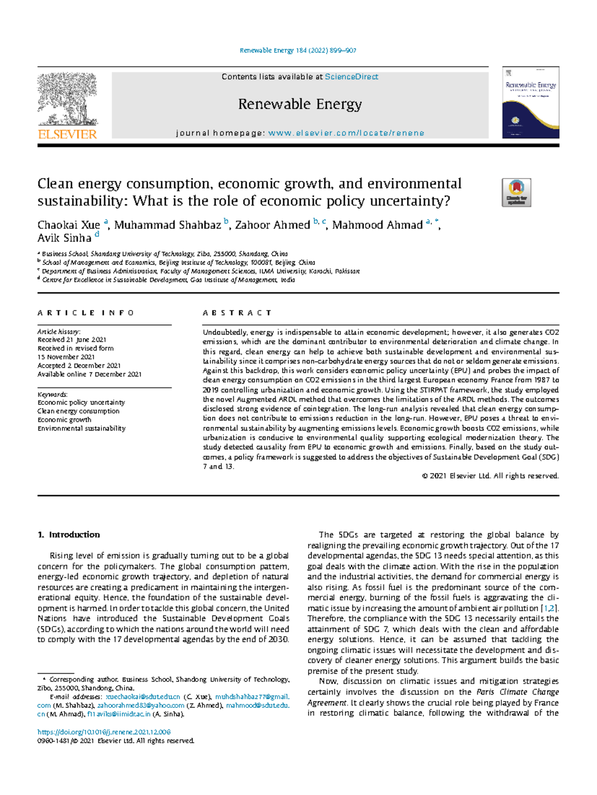 Sources for Assignment and to learn - Clean energy consumption ...