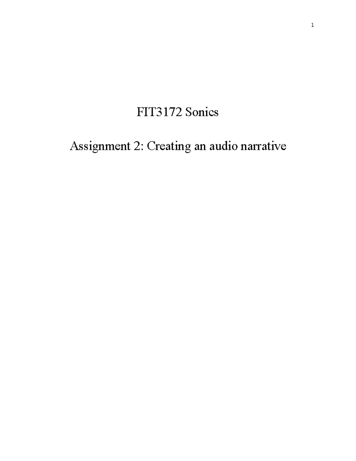 FIT3172 Sonics draft - its a sonic assignment analysing sonic data ...