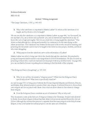 Module 4 Writing Assignment - Professor Berkowitz HIS 101- Module 4 Writing Assignment Summarize ...