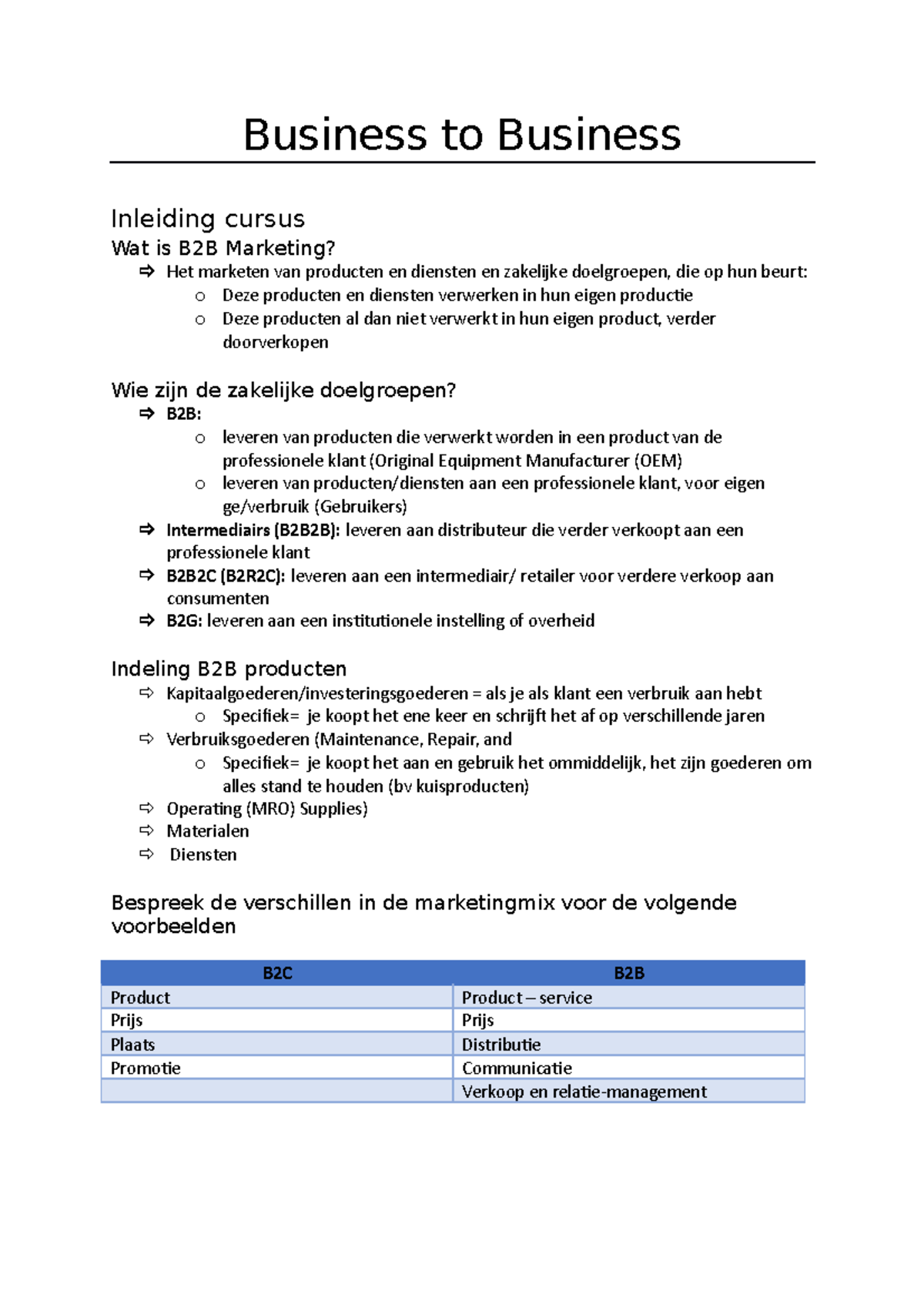 Business to Business - Business to Business Inleiding cursus Wat is B2B ...