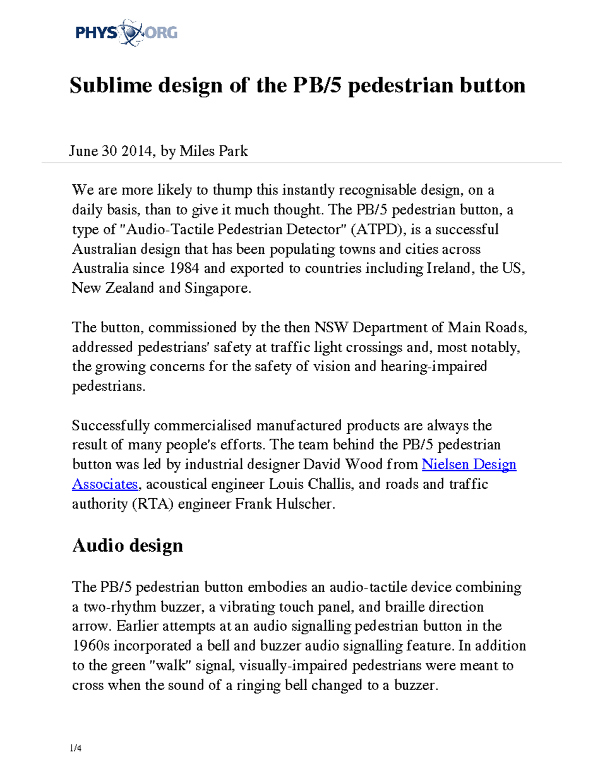 2014 06 sublime pb5 pedestrian button - Sublime design of the PB/5 ...