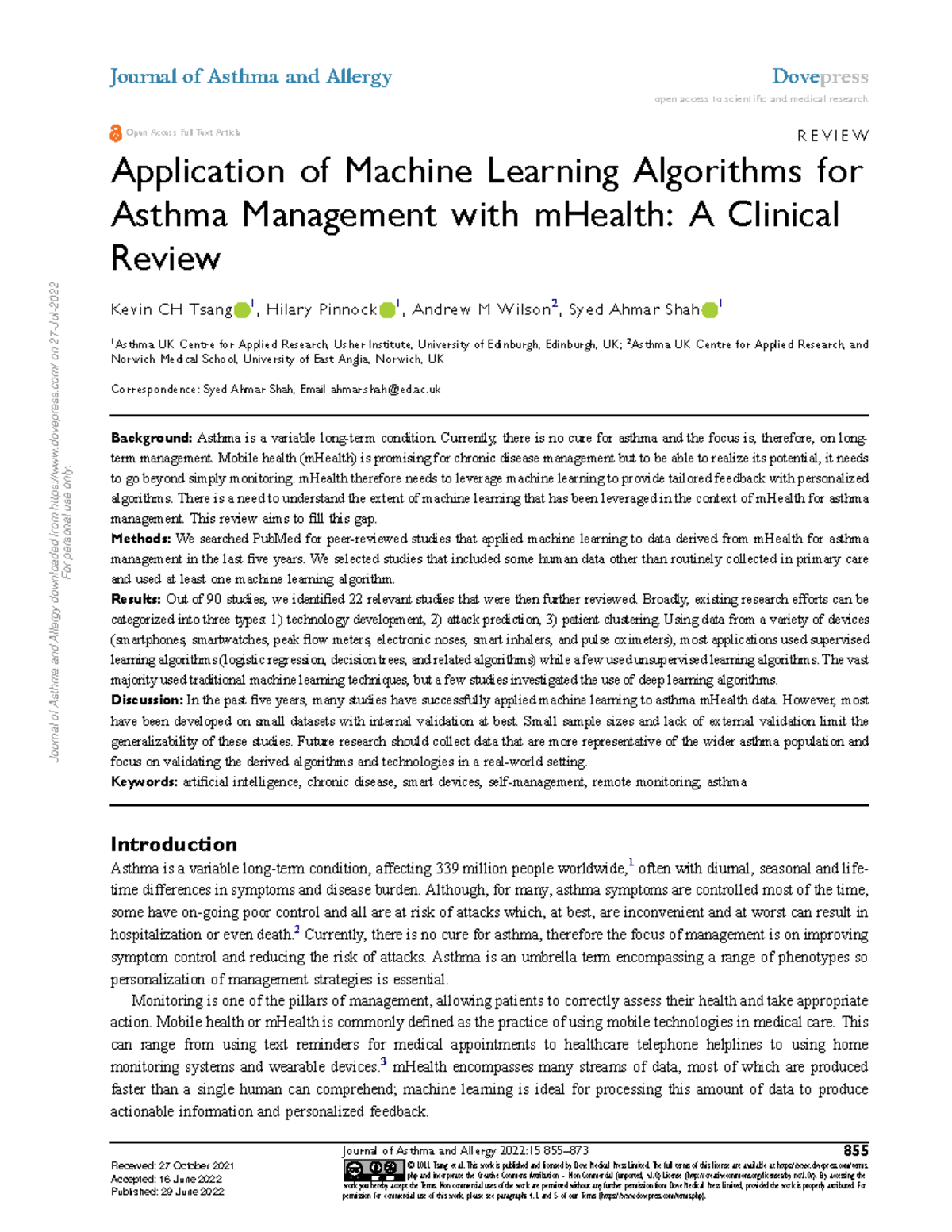 JAA Kevin Paper - fdfdf - R E V I E W Application of Machine Learning ...