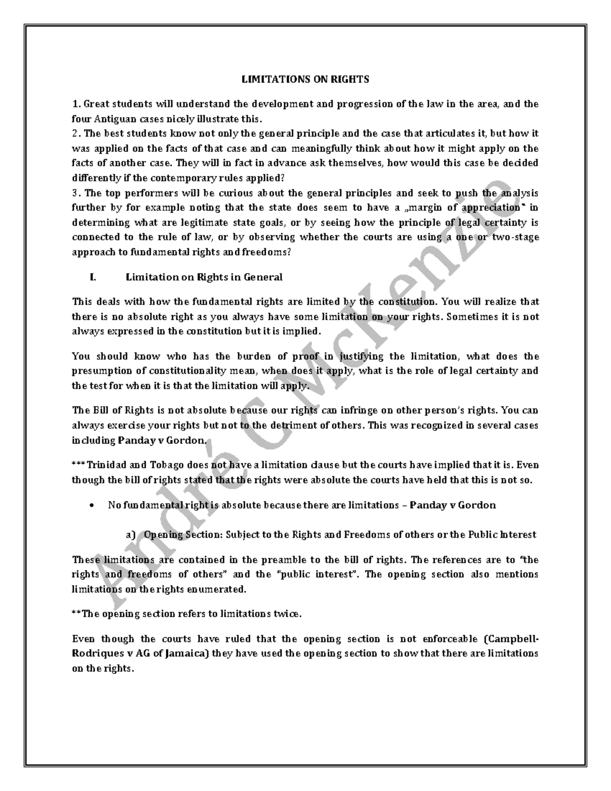 Worksheet 3 - Limitations on Rights - LIMITATIONS ON RIGHTS Great ...