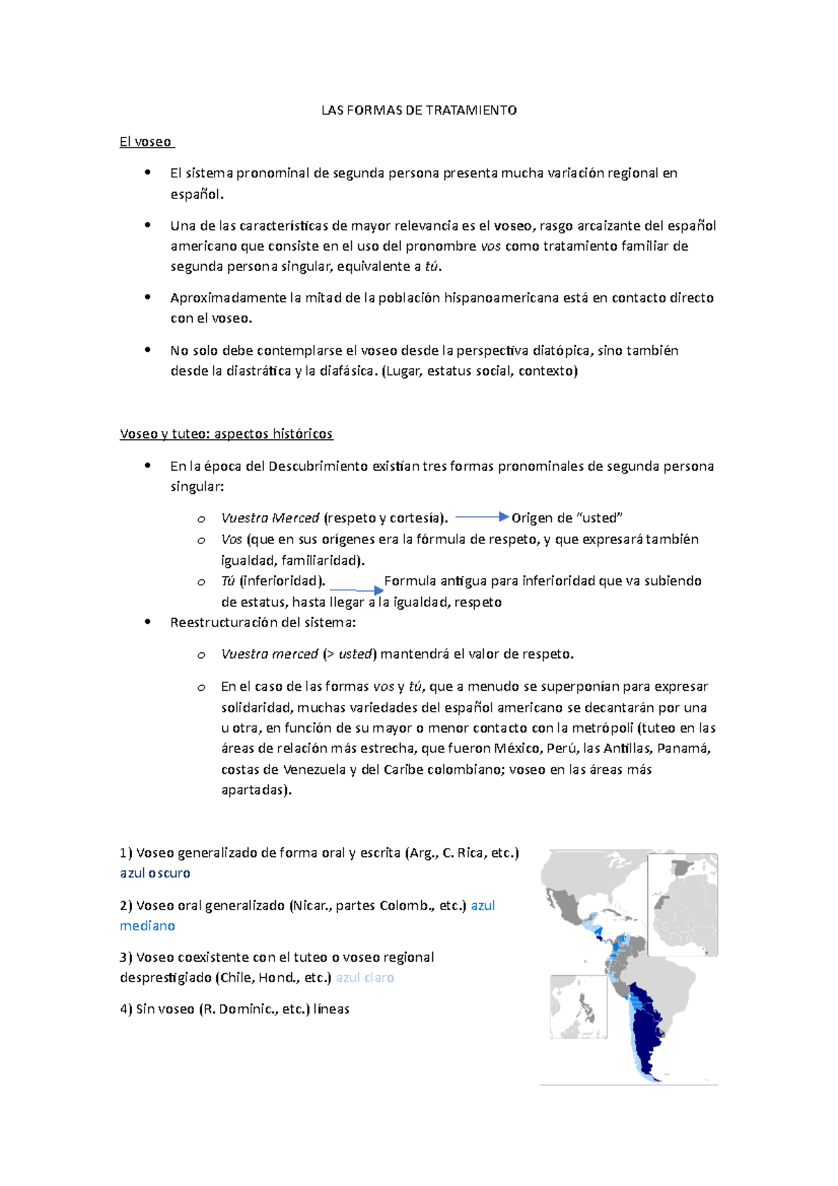 LAS Formas DE Tratamiento 3 - Español de América - UB - Studocu