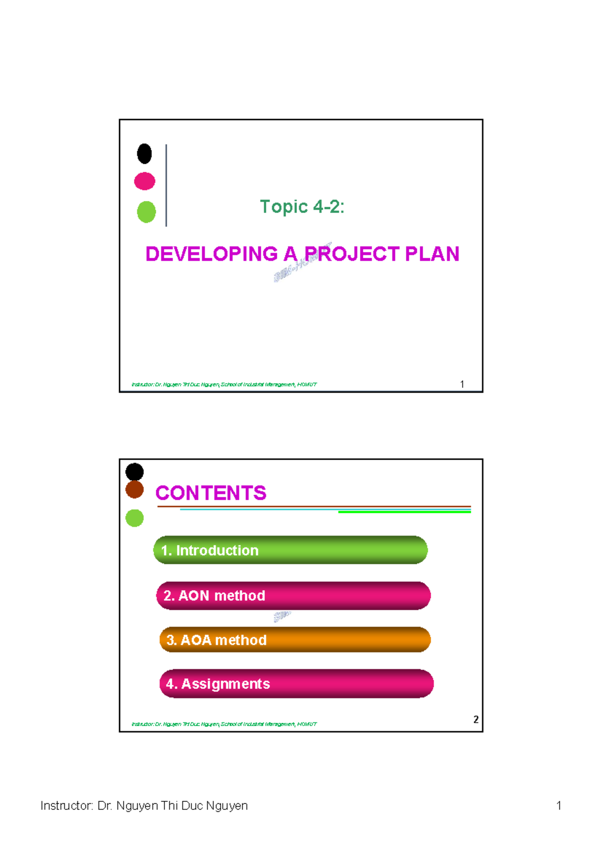 Topic 4-2-Developing a project plan-ISB-el - Instructor: Dr. Nguyen Thi ...