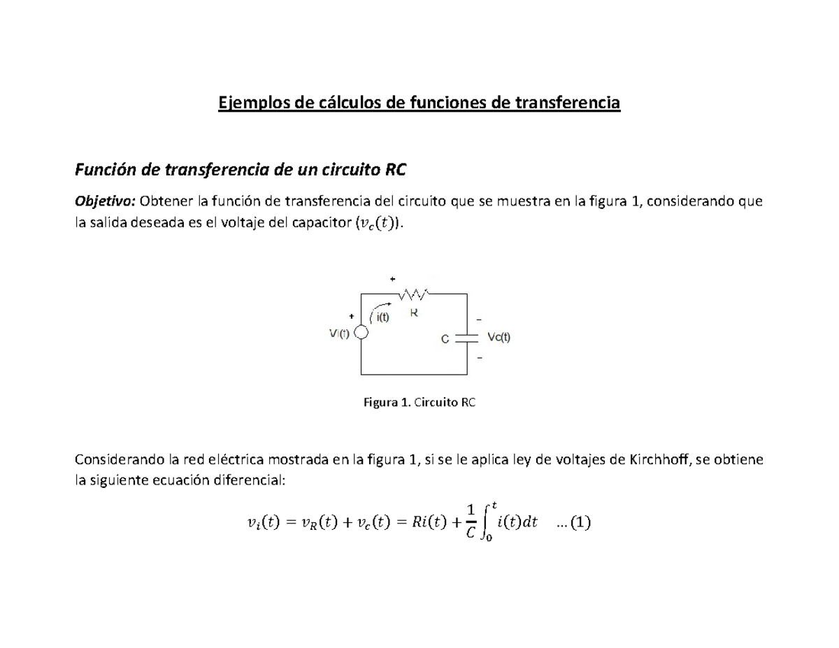 Ejemplos de cálculos de función de transferencia - Warning: TT: undefined function: 32 Ejemplos ...