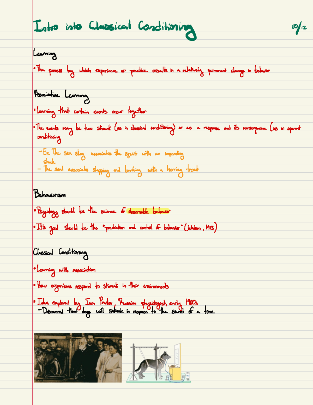 PYSC 1101 - Dr. Joan Weaver Classical Conditioning and Operant ...