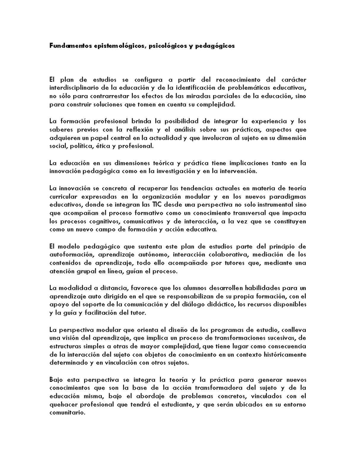 Organizacion y sistema modular de la LEIP - Fundamentos epistemológicos ...