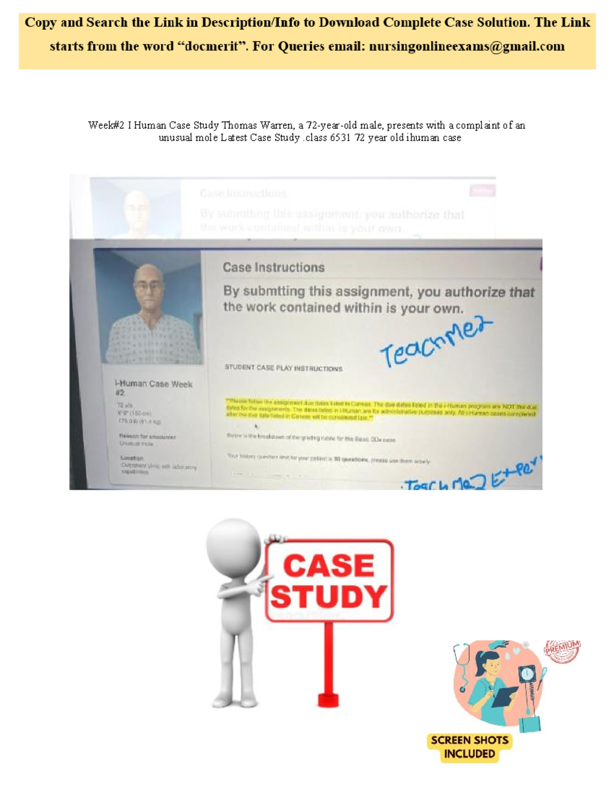 Week#2 I Human Case Study Thomas Warren, a 72-year-old male, presents ...