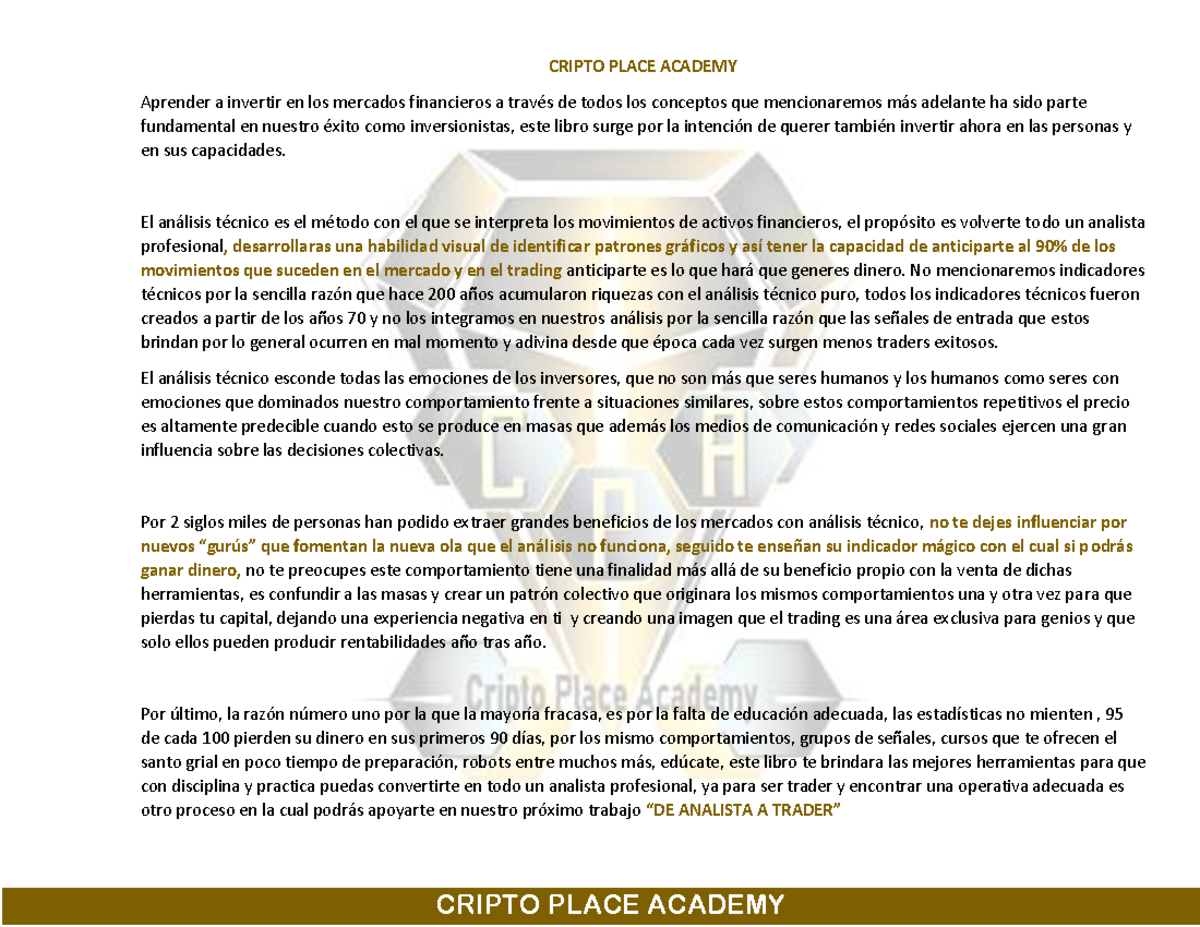 10000 Horas DE Analisis Tecnico - CRIPTO PLACE ACADEMY Aprender a ...