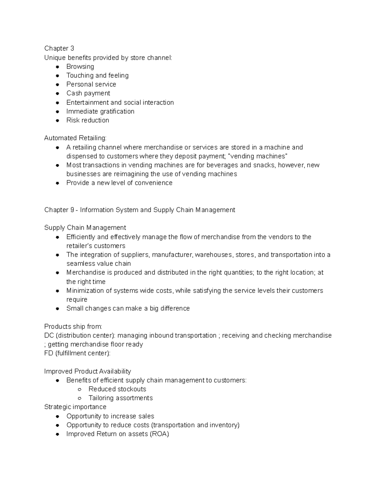 CNSR SCI 257 Intro to Retailing: Chapter 3 & 9 - Online and Automated ...