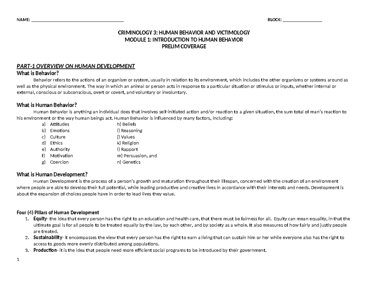 CRIM-3 Module 1 Prelim 2nd sem - ####### NAME: ________________________________________ BLOCK ...
