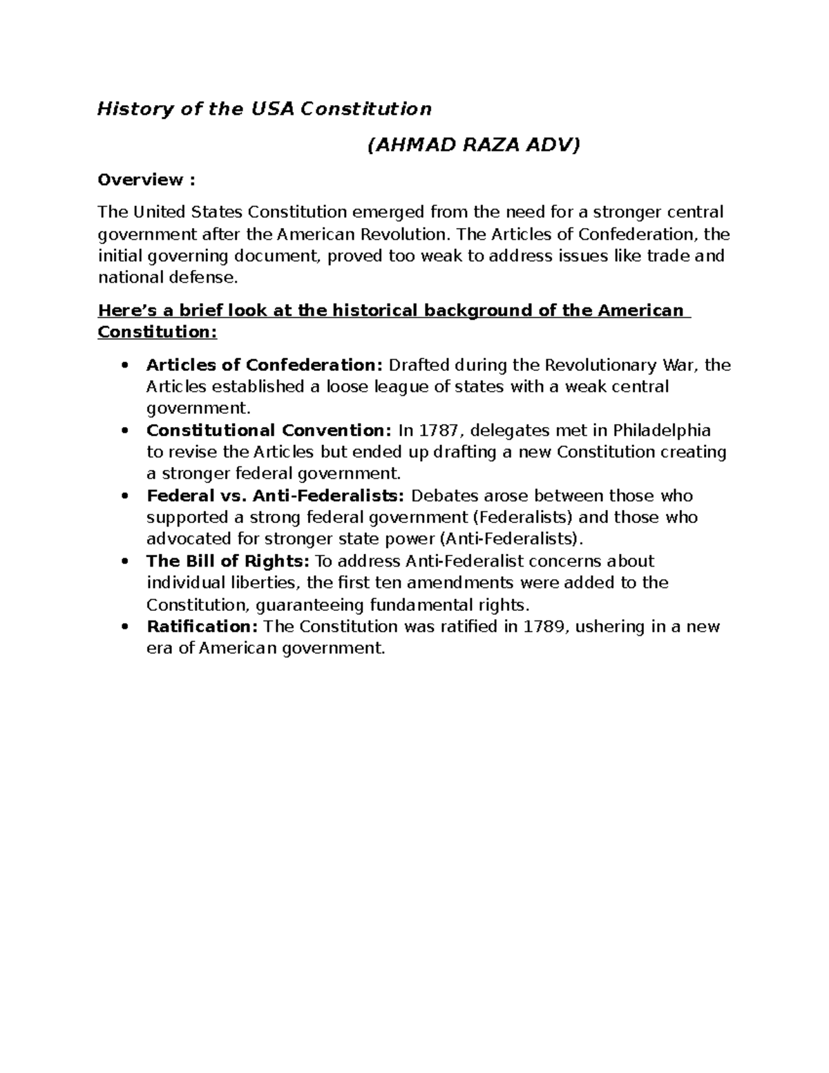 History of the USA Constitution - History of the USA Constitution ...