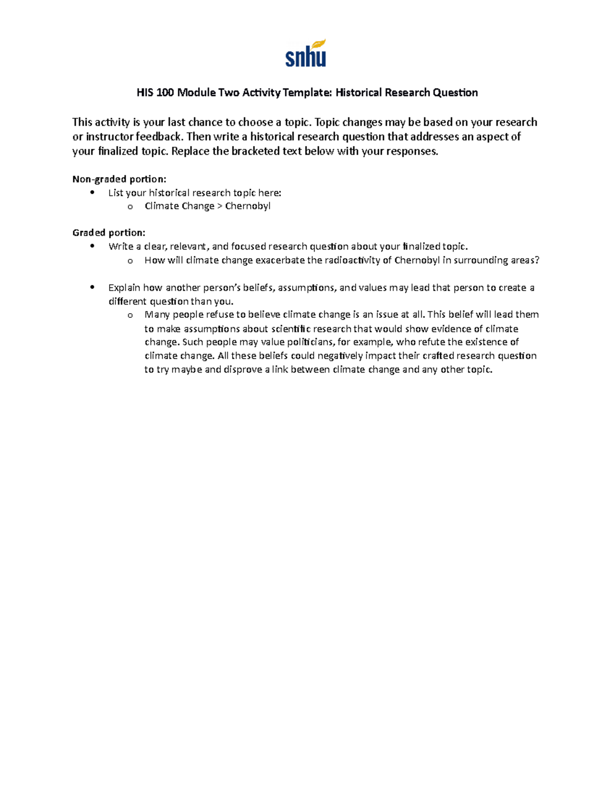 W2 - Historical Research Questions - Chernobyl / Climate Change - HIS ...