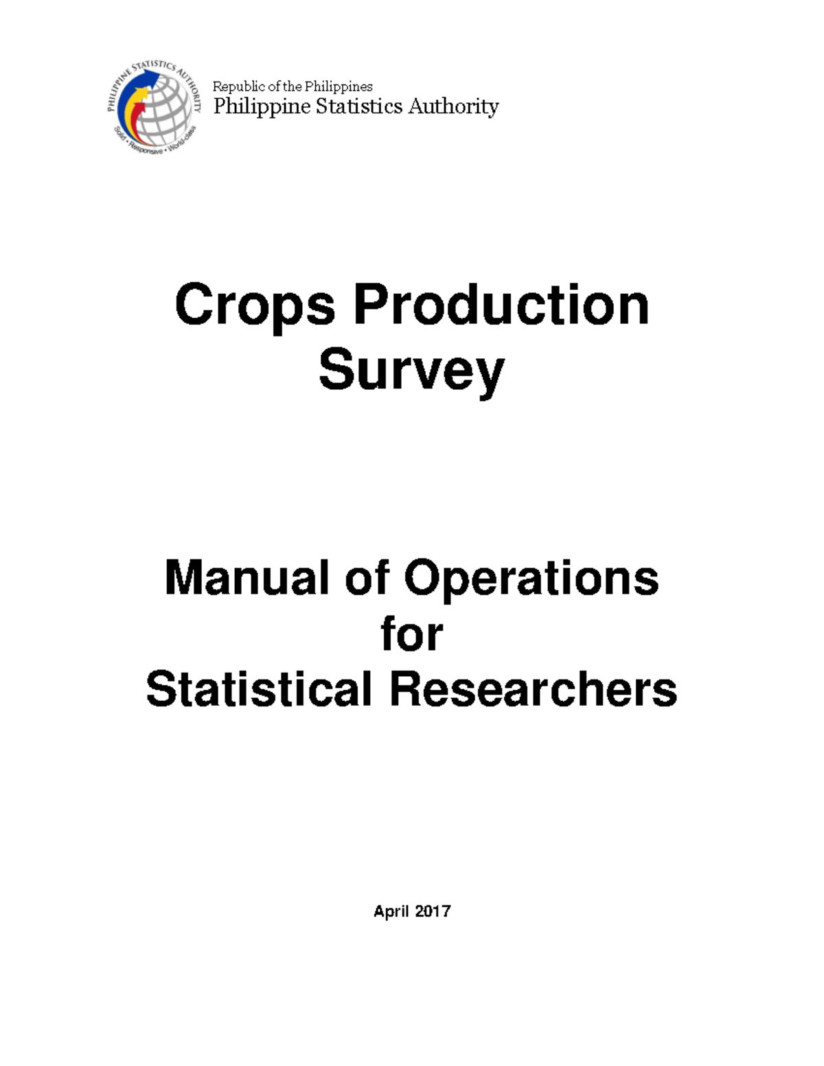 Manual of Operations for Statistical Researchers Cr PS - Crops ...