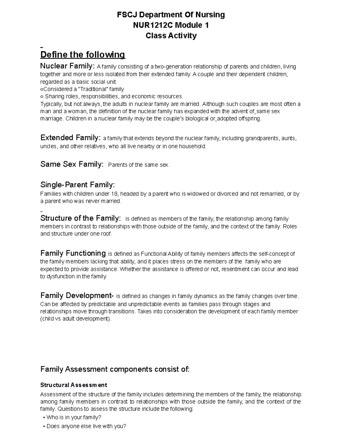 Module 1 Family Dynamics In Class Activity FSCJ Department Of Nursing module-1-family-dynamics-in-class-activity-fscj-department-of-nursing
