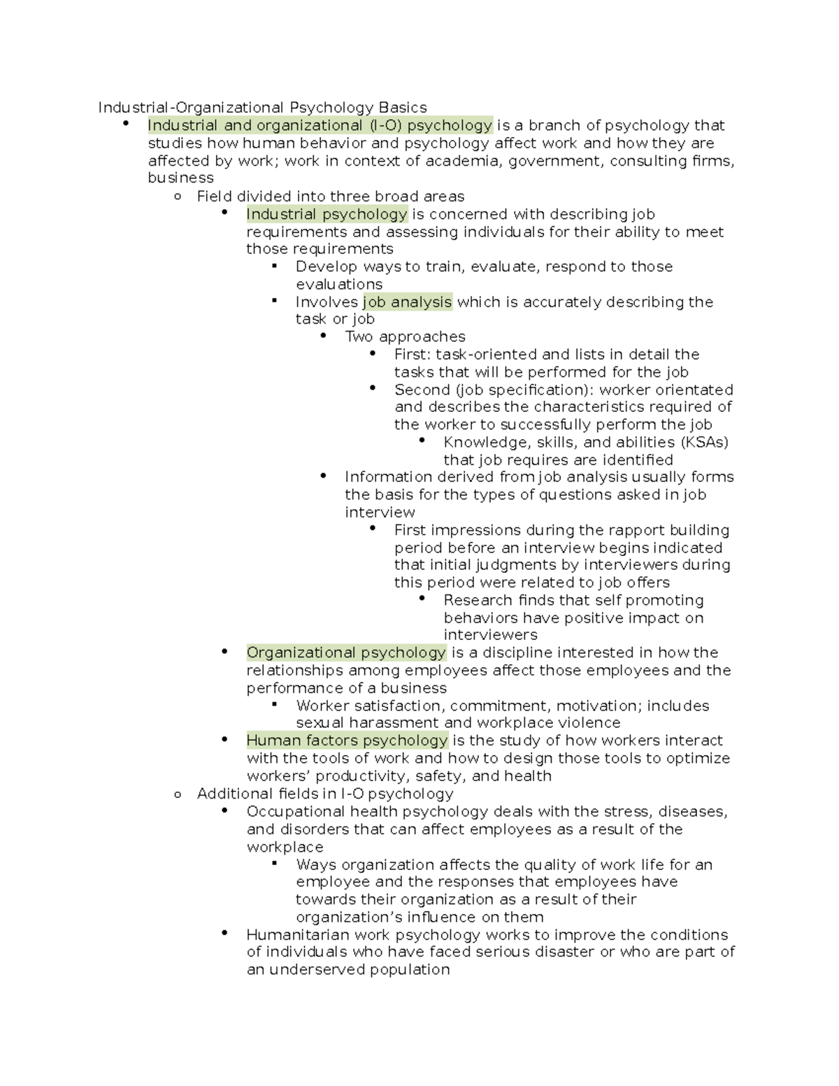 Industrial-Organizational Psychology Basics - Equal Employment ...
