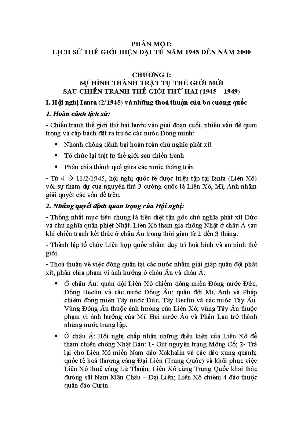 LSTG-1945-2000 - lstg - PHẦN MỘT: LỊCH SỬ THẾ GIỚI HIỆN ĐẠI TỪ NĂM 1945 ...