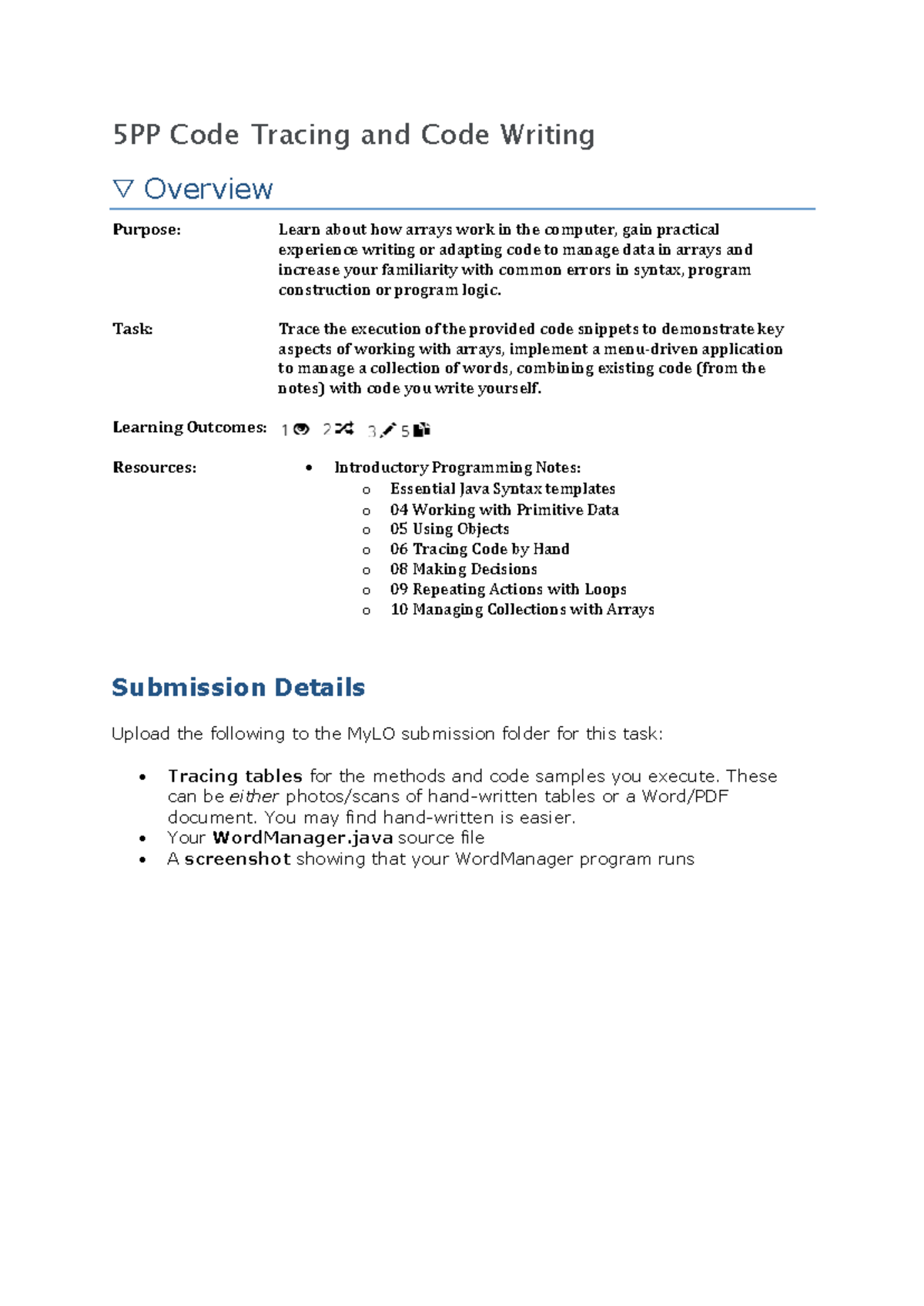 5PP Code Tracing and Code Writing - Task: Trace the execution of the ...