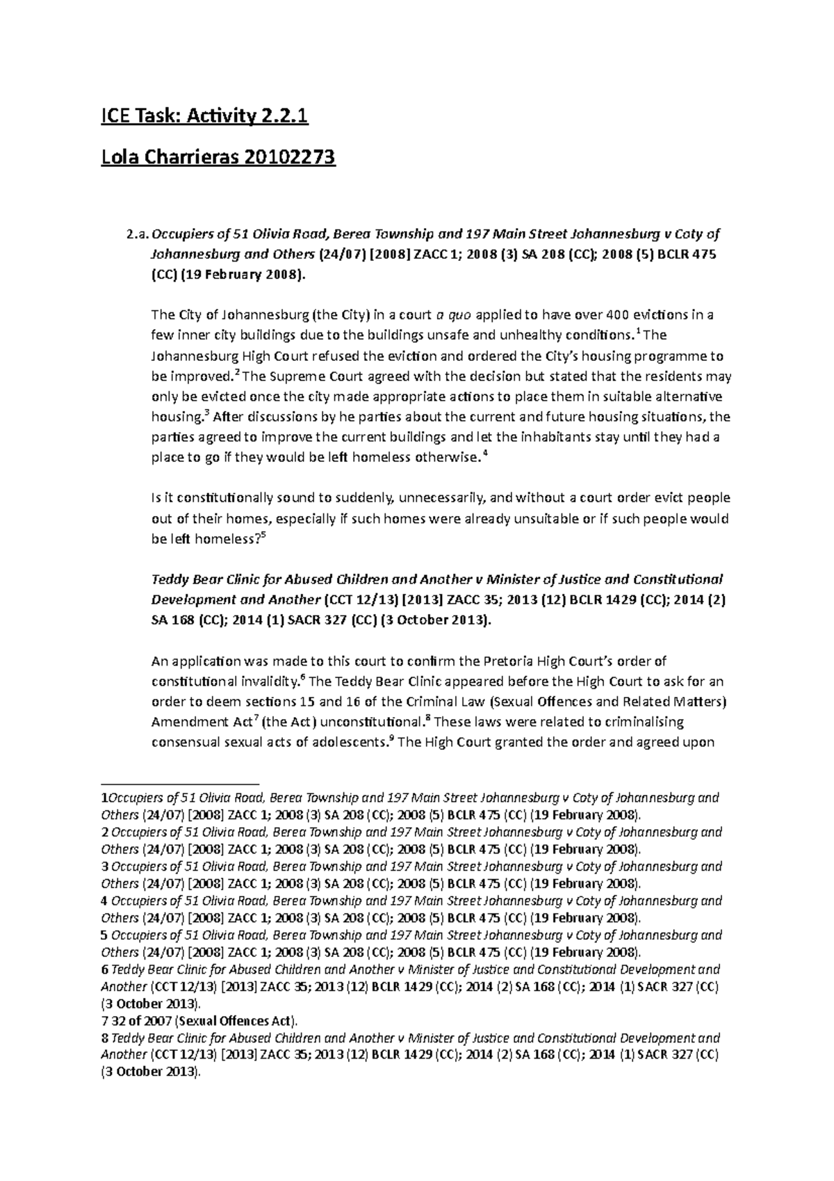 ICE Task 2 - ICE Task - ICE Task: Activity 2. Lola Charrieras 20102273 ...