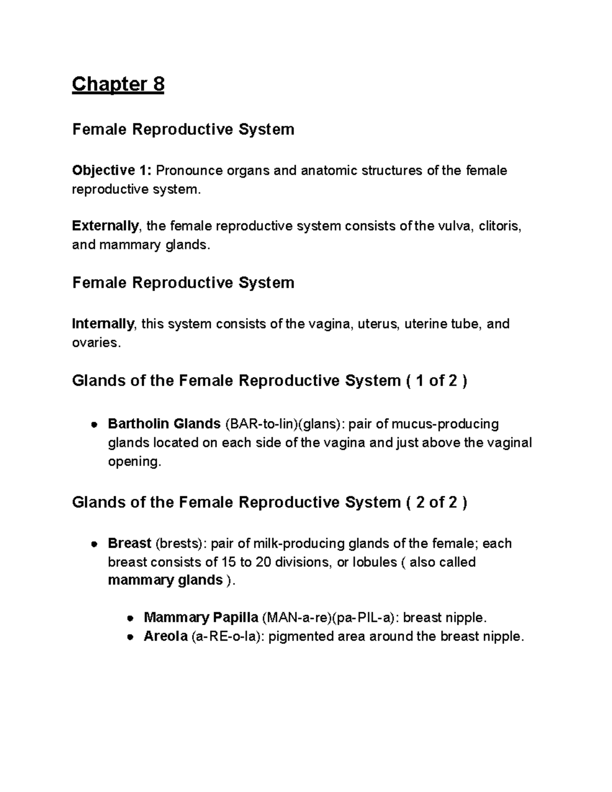 Chapter 8 - For any one who is taking this class - Chapter 8 Female ...