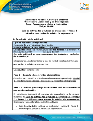 Anexo 2 – Guía para el desarrollo de la tarea 1 (ejercicios ejemplo) - Se recomienda revisar el ...
