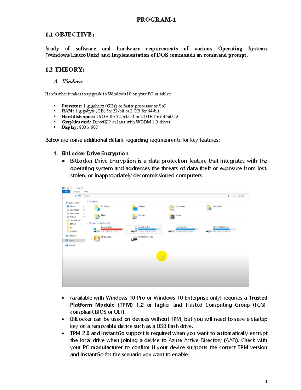 LAB Manual 1 TO 6 EXP - Operating System Lab - PROGRAM- 1 OBJECTIVE: Study of software and ...