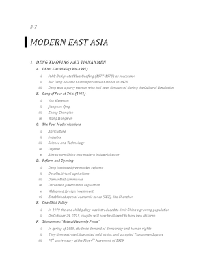 Modern East Asia Notes - 3- MODERN EAST ASIA 1. HEADING 1 To get ...