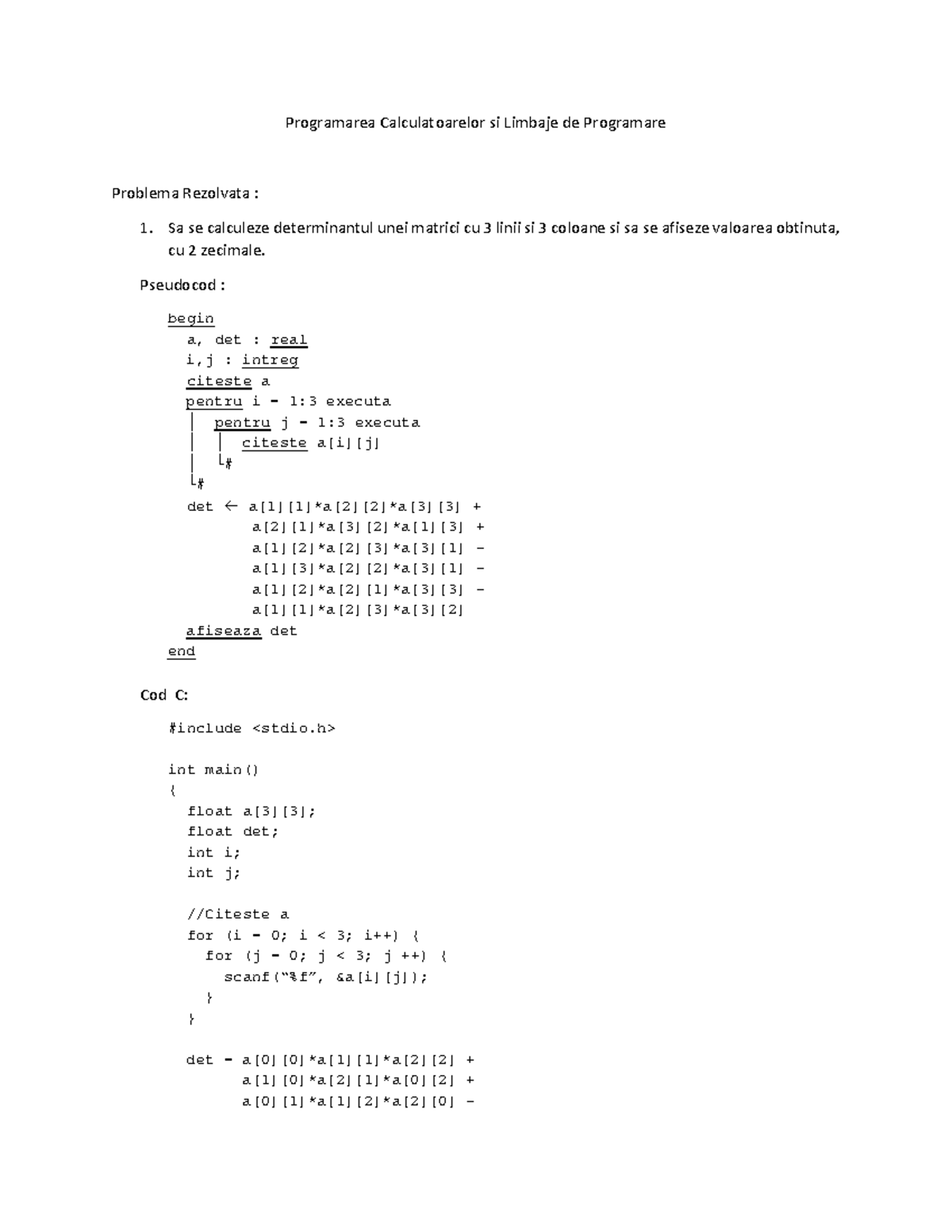 L5 - series of exercises with one resolved - Programarea ...