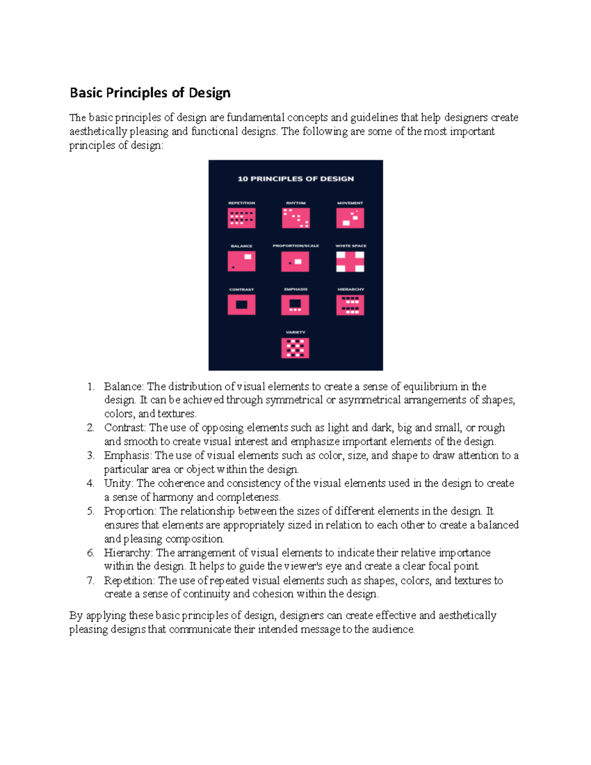 Basic Principles of Design pt 1 - Basic Principles of Design The basic ...