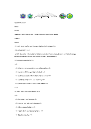 Lesson PLAN in TTL 100646 - Z DAILY LESSON PLAN School OAS COMMUNITY ...