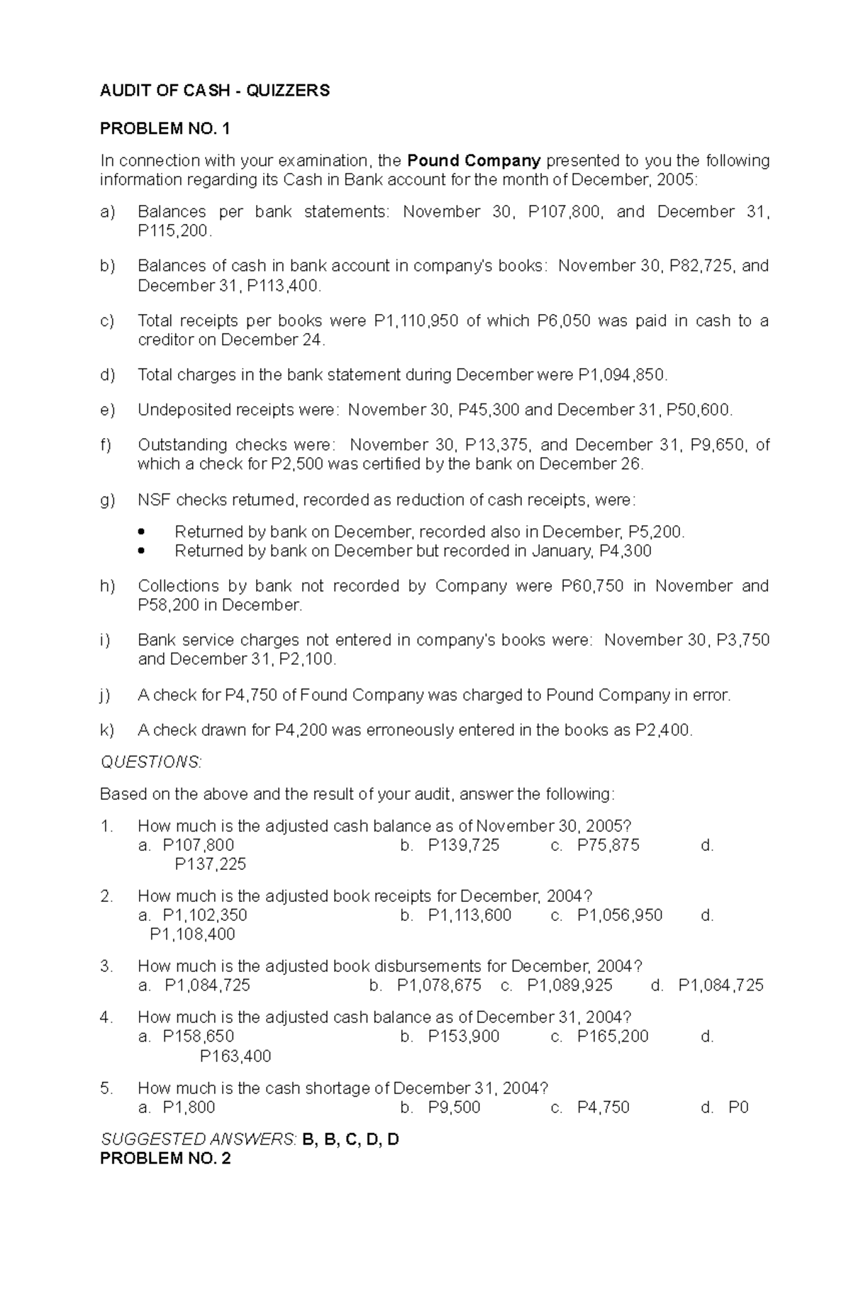 397351802 Quizzer Cash Solution Printed Ko - AUDIT OF CASH - QUIZZERS ...
