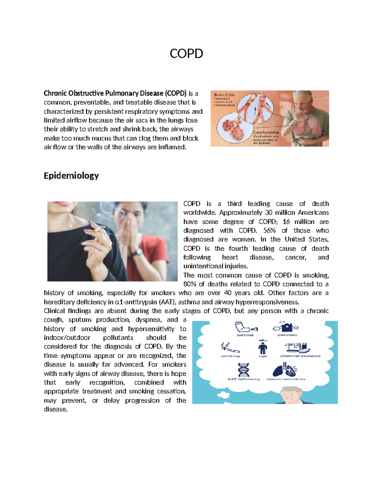 COPD - Clinical assignment, disease process brochure - COPD Chronic ...