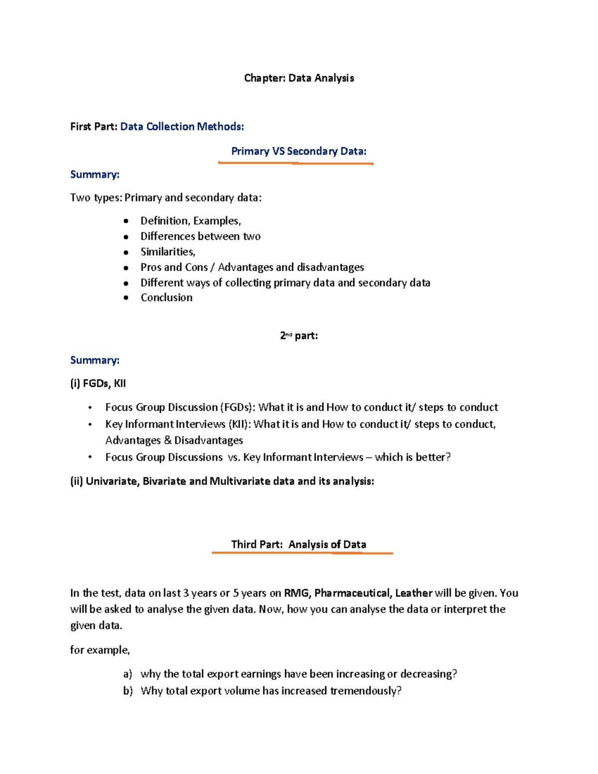 Data Collection Methods (Primary VS Secondary Data) - Chapter: Data ...