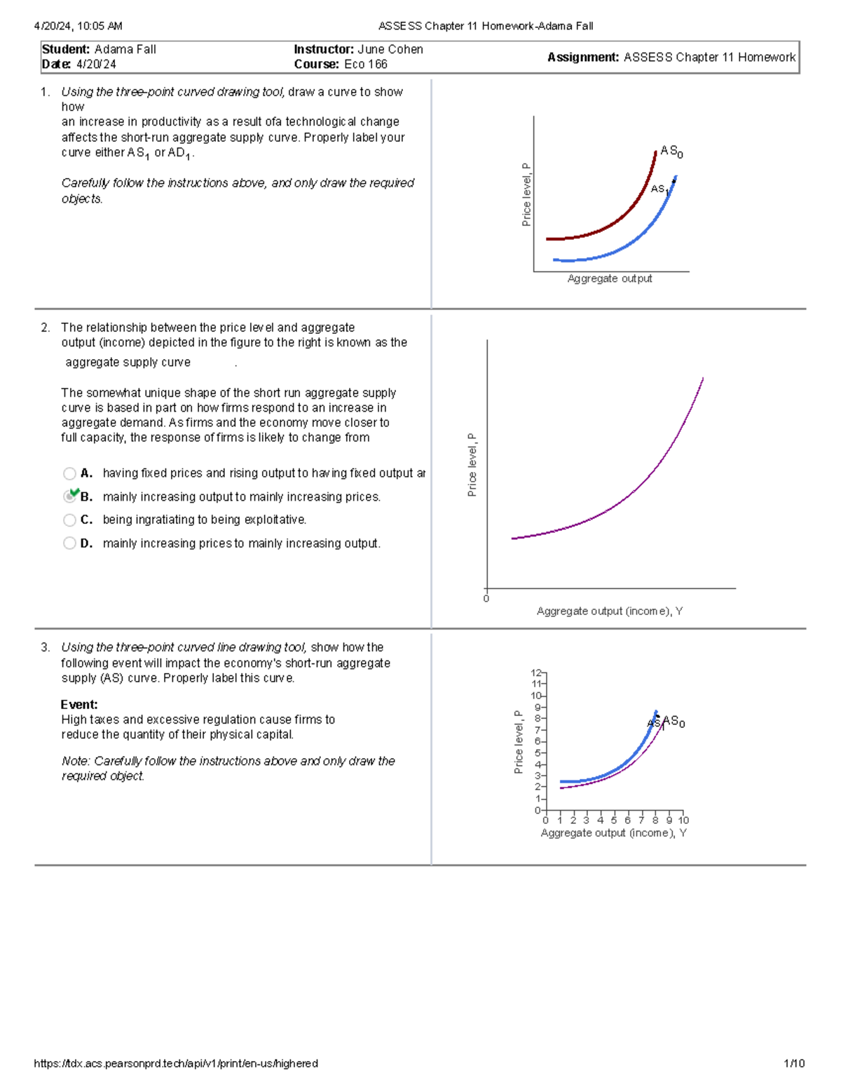 Assess Chapter 11 Homework-AF - 1. 2. 3. Student: Adama Fall Date: 4/20 ...