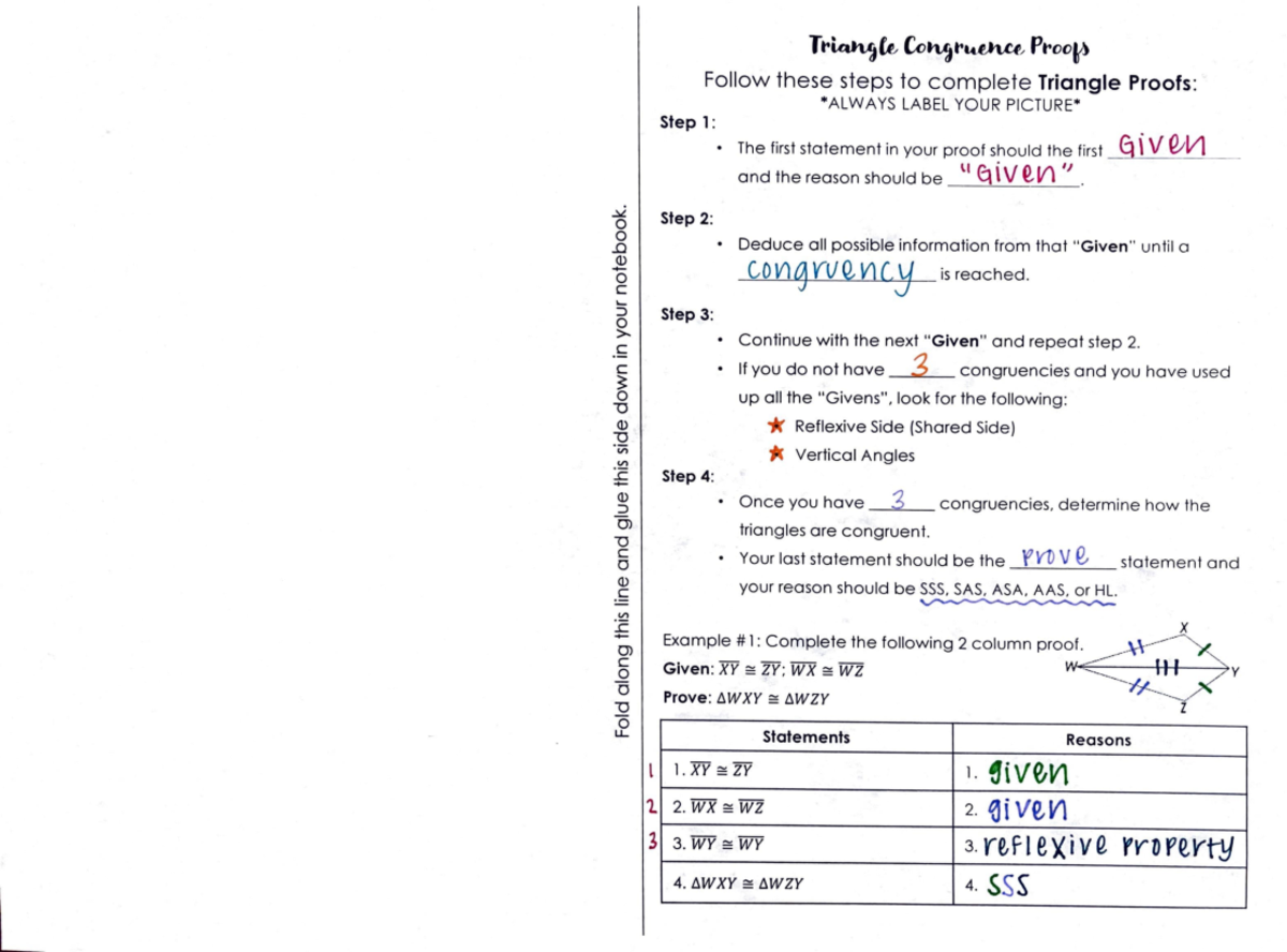 Congruent+Triangle+Proofs+Day+1+Notes+Key - .:,L. 0 0 . 0 >- .£ C 0 ...